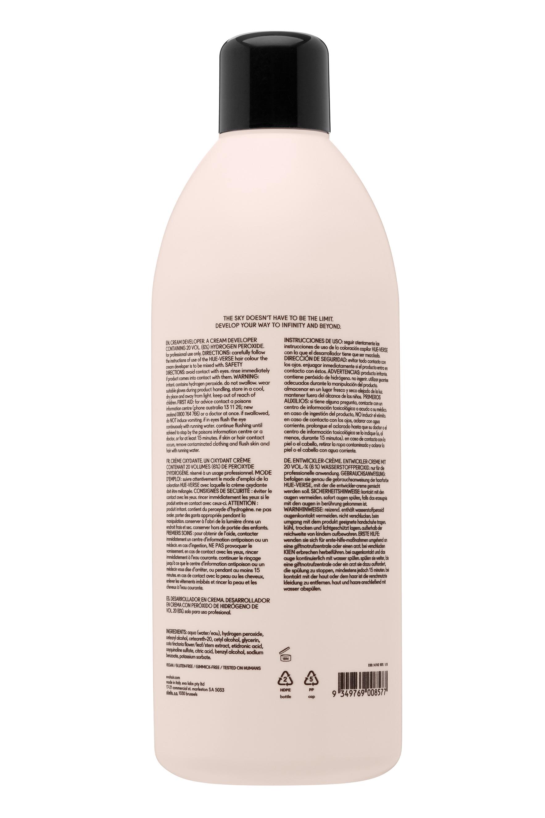 EVO hue.verse cream developer 20vol 1L